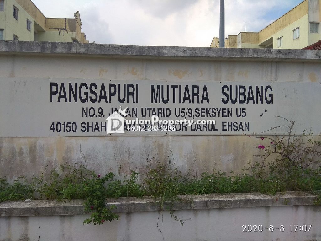 Apartment For Auction at Pangsapuri Mutiara Subang