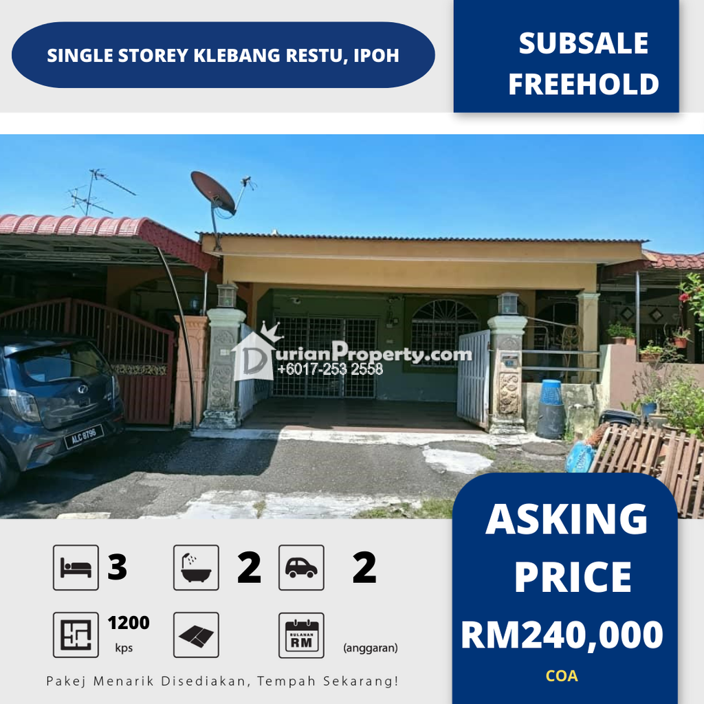 Terrace House For Sale at Pekan Razaki